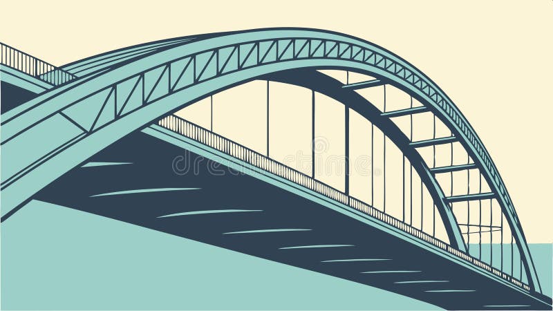 Arched Bridge Silhouette, Architecture and Engineering Marvel Vector ...