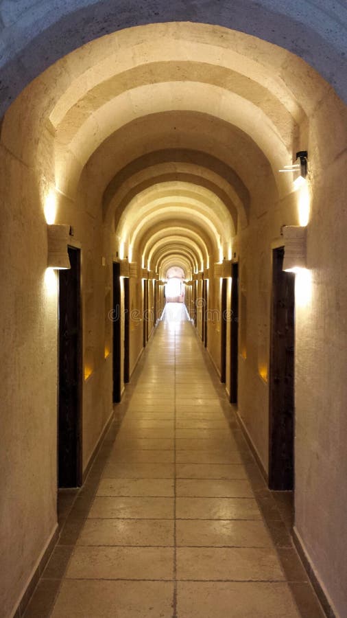 Arched corridor stock image. Image of arch, lobby, stones - 59176711