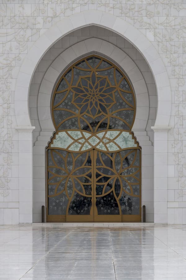 Intricate Islamic Geometric Patterns in Arched Windows Design Set Stock ...