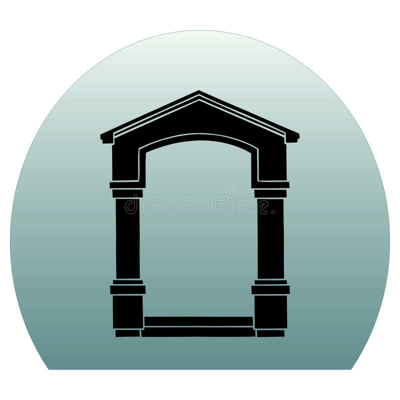 Arched Gate Icon. Colored Silhouette. Front View. Vector Simple Flat ...