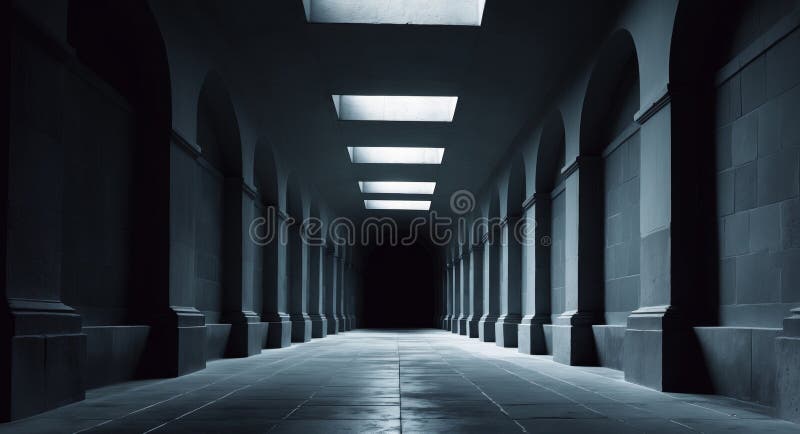 Arched Hallway. a Journey through Light and Shadow in Stone ...