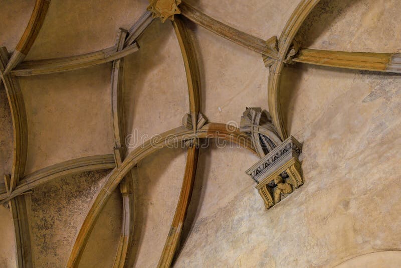 Arched Medieval Ceiling. Background with Selective Focus Stock Photo ...