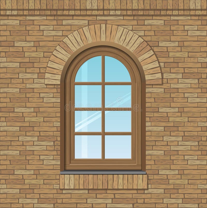 Arched window, stone stock vector. Illustration of castle - 8038918