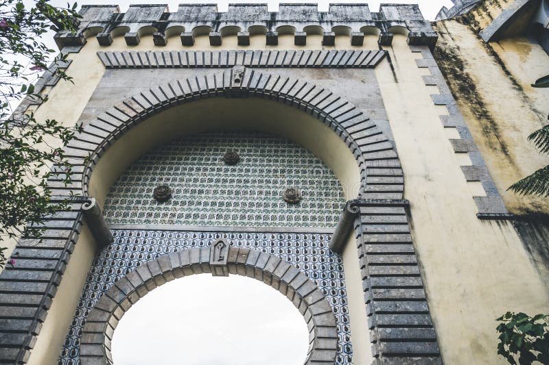 Arched Opening in a Wall of a Castle or Tower. Detailed Style of ...