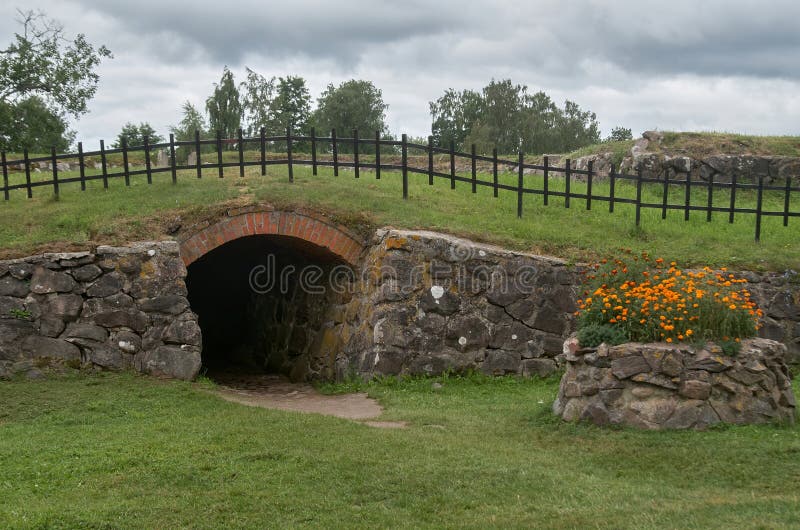 Arched Passage in the Fortress Wall Stock Photo - Image of keyhole ...