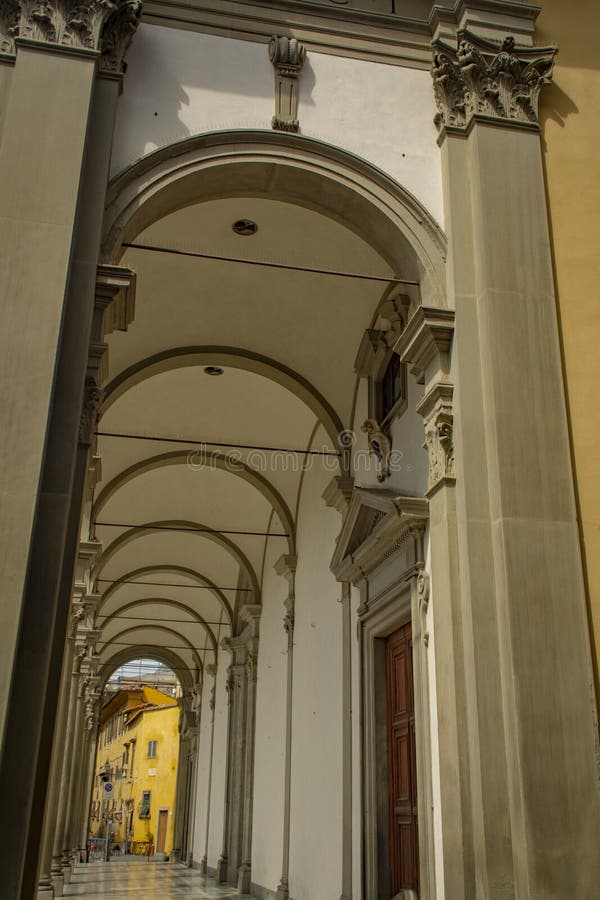 Arched Pathway in Florence Italy Stock Photo - Image of buildings, bell ...