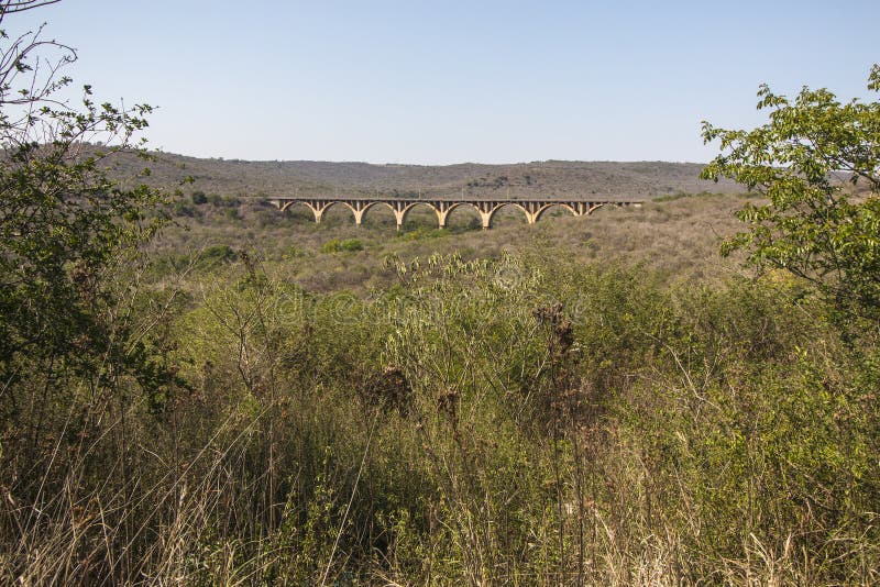 Arched Railway Bridge Over Gorge in Rural Countryside Stock Image ...