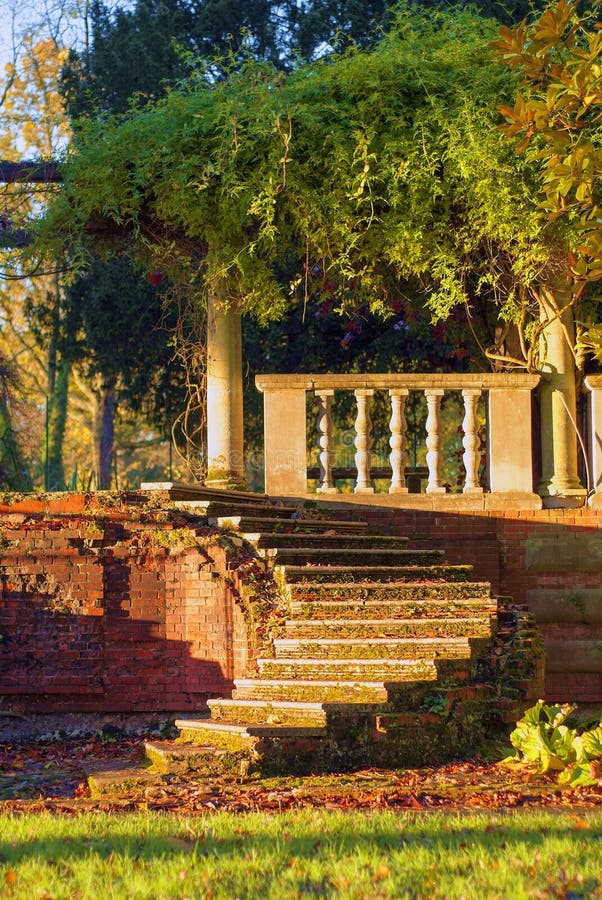 Arched steps stock image. Image of sunset, overgrowth - 42723701