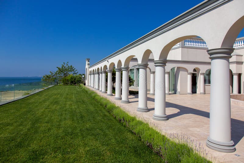 Arched Structure with Columns Backyard Architecture. Stock Photo ...