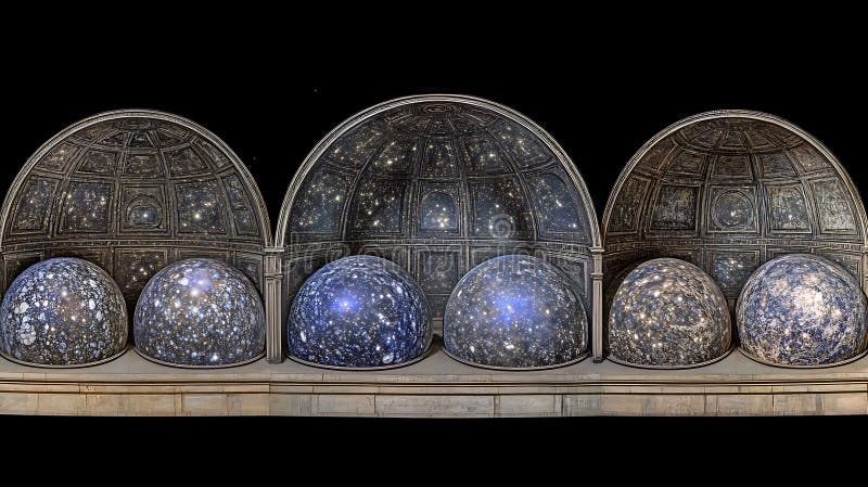 Arched Structure Displays Spheres Depicting Cosmic Elements and Stellar ...