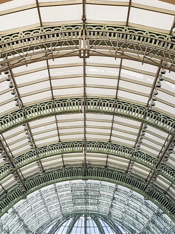 Arched Vault of Metal Construction Stock Photo - Image of roof, design ...