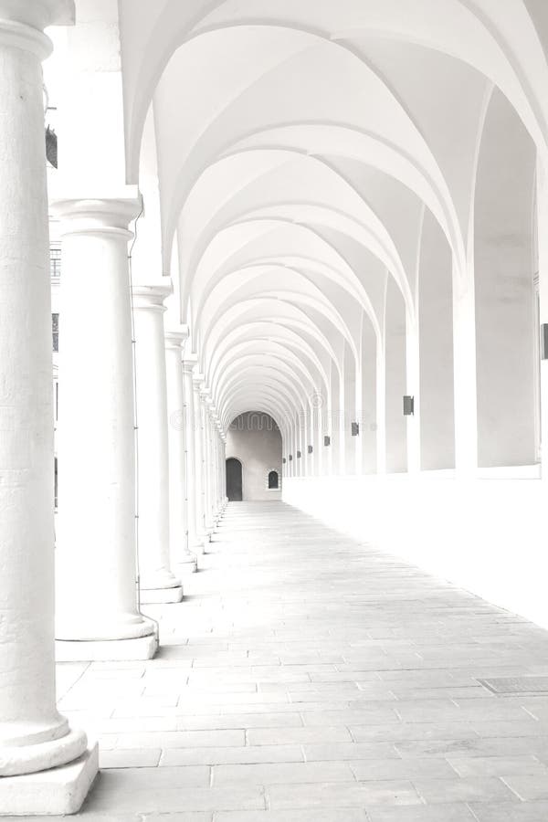 Arched Vaults, Arcade with Columns Stock Photo - Image of arch, stone ...
