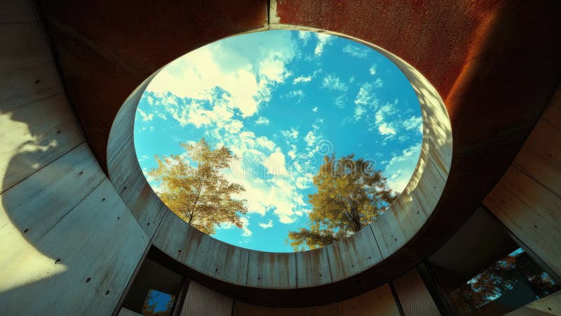 Circular Window Arch with Sky View Stock Footage - Video of ...