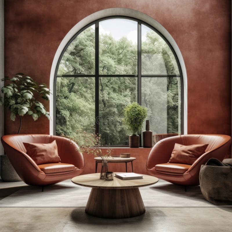 Arched Window in Apartment. Interior Design of Modern Living Room Stock ...