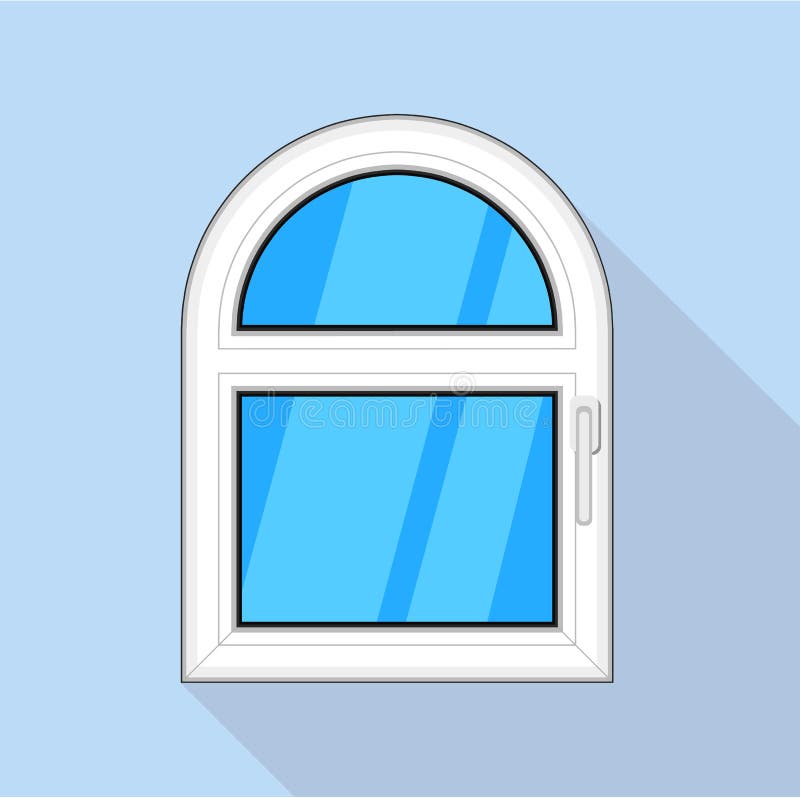 Arched Window Icon, Flat Style Stock Vector - Illustration of exterior ...