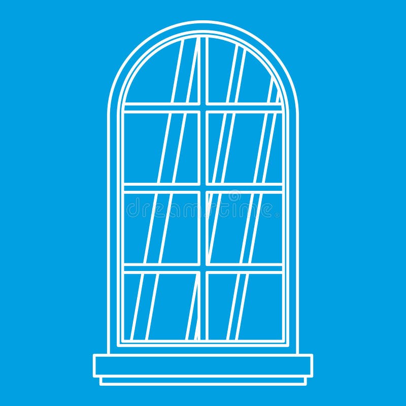 Arched window icon outline stock vector. Illustration of blank - 97709325