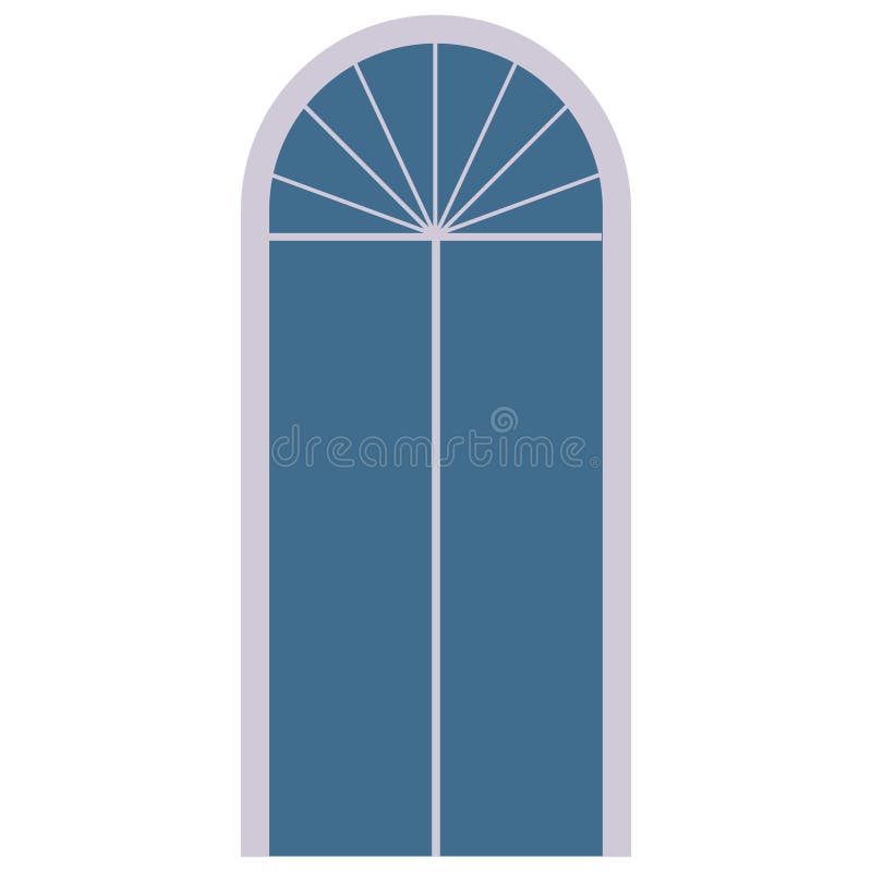 Arched Window with Lattice for Home Isolated on White Background ...
