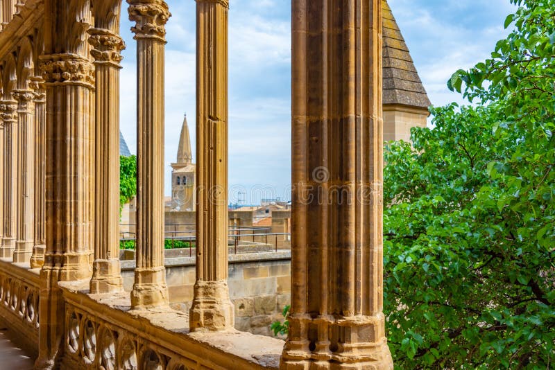 Arched Window at the Royal Palace of Olite in Spain Stock Photo - Image ...