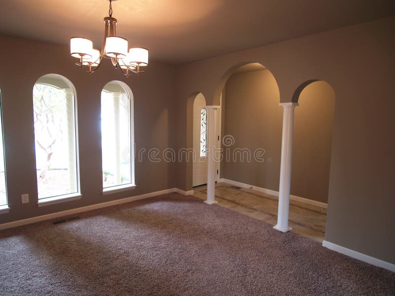 Arched Windows and Front Hall Way Stock Photo - Image of classic ...