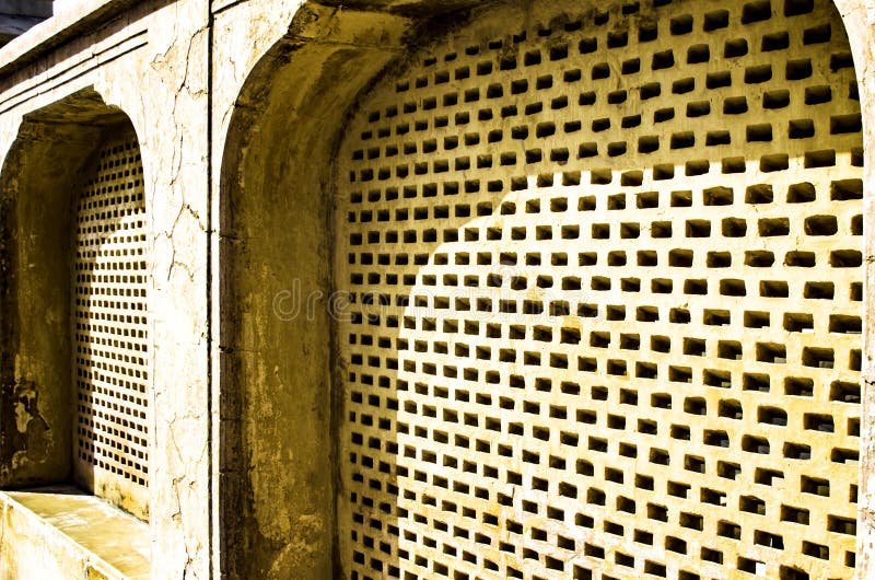 Lattice Screens of Arched Windows of a Palace in Rajasthan, India Stock ...
