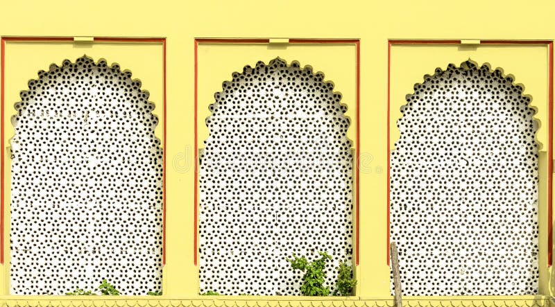 Arched Windows with Intricate Stone Patterned Screen at a Palace in ...