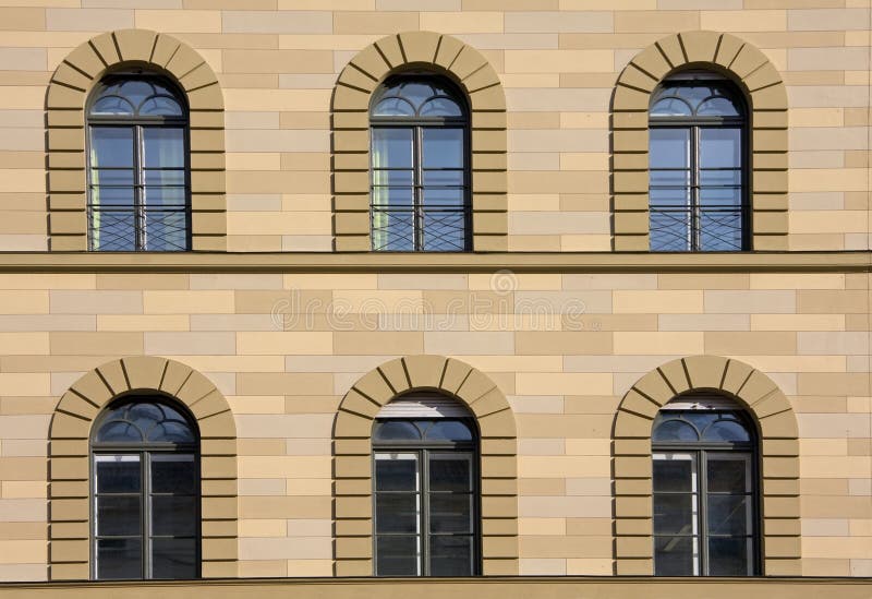 Arched Windows in Old Building Stock Photo - Image of windows ...