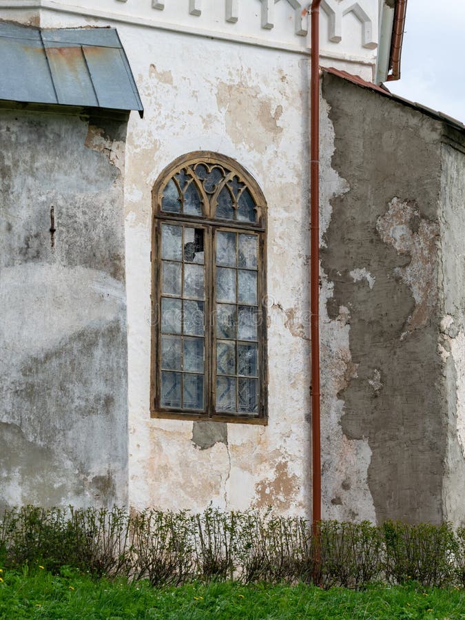Arched Windows on a White Church Wall Stock Image - Image of white ...