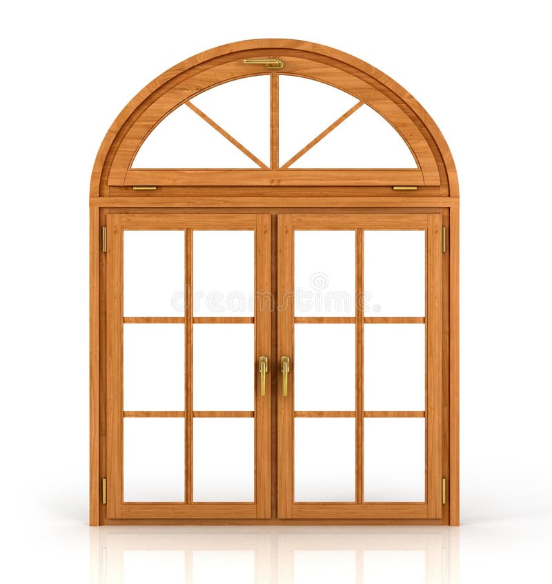 Arched wooden window stock illustration. Illustration of decor - 56800032