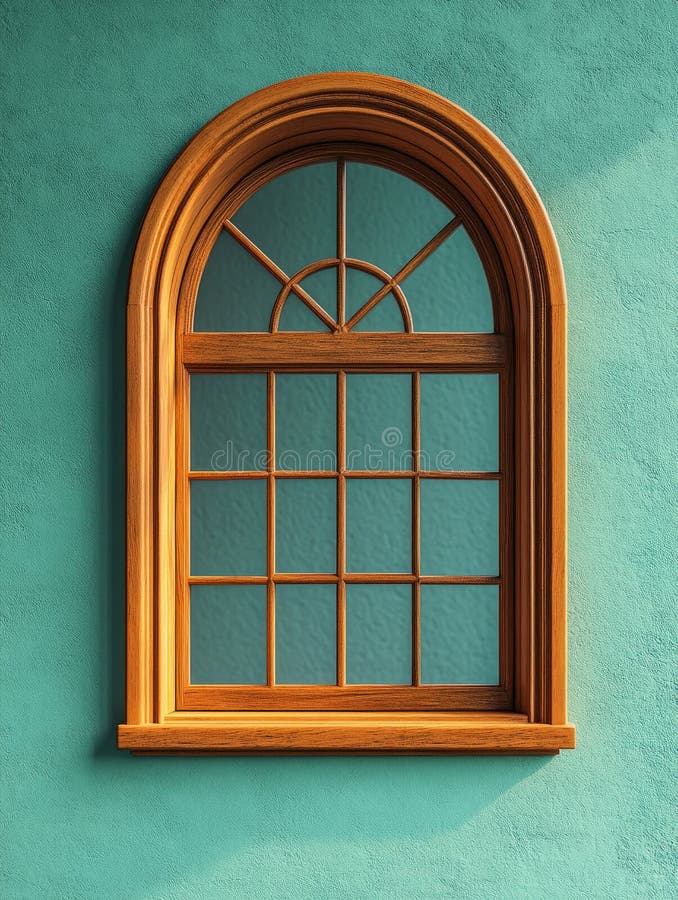 Arched Wooden Window Turquoise Wall Stock Photos - Free & Royalty-Free ...