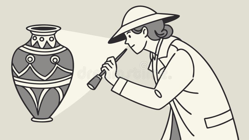 Archeologist with Relic, Ancient Discovery Exploration, Vector Design ...
