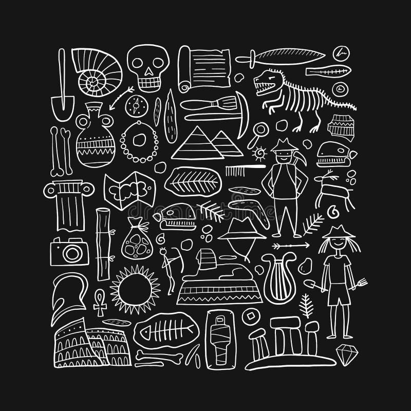 Archeology Ancient History. Art Frame for Your Design Stock Vector ...