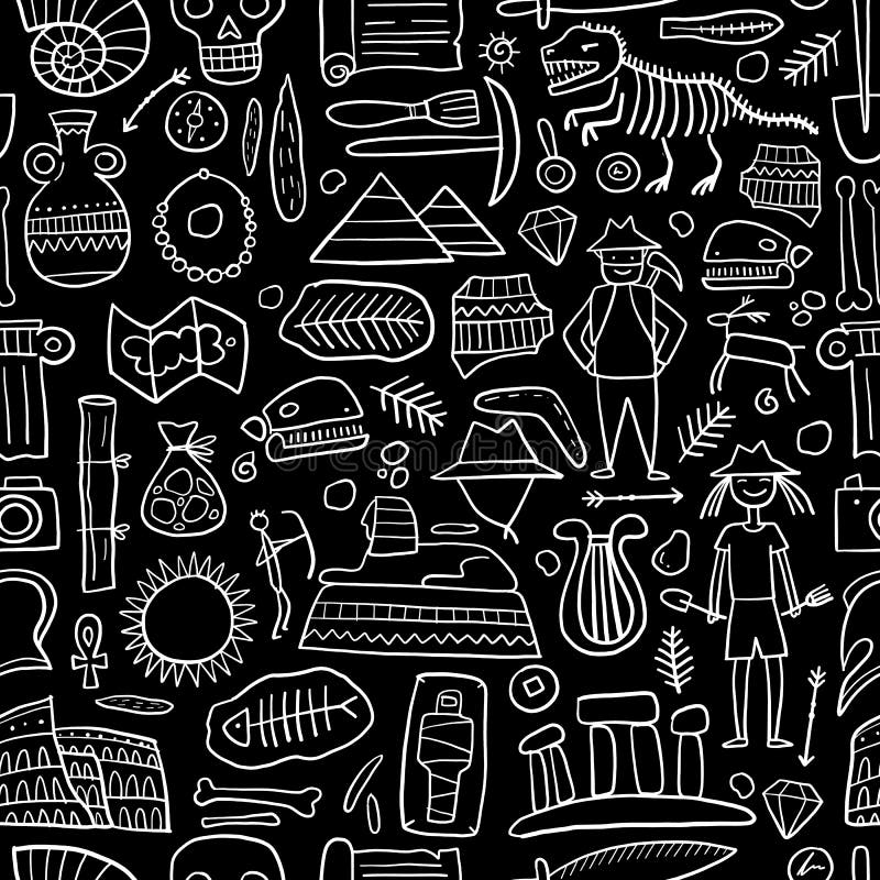 Archeology Ancient History. Seamless Pattern Background for Your Design ...