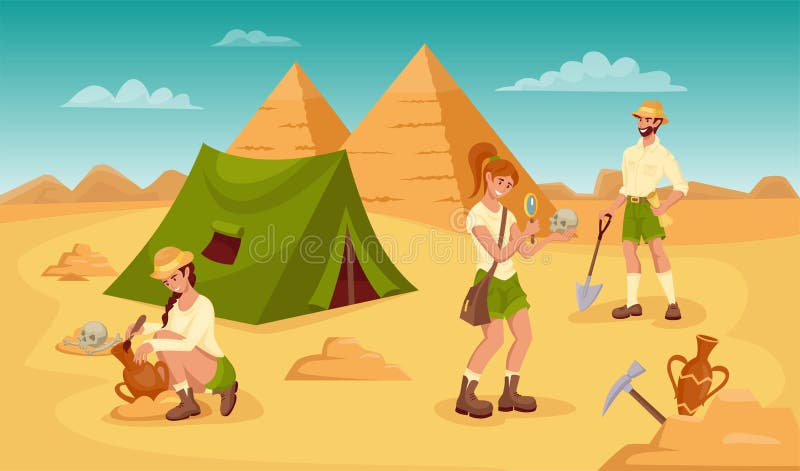 Archeology Background. Education Dig with History and Paleontology ...
