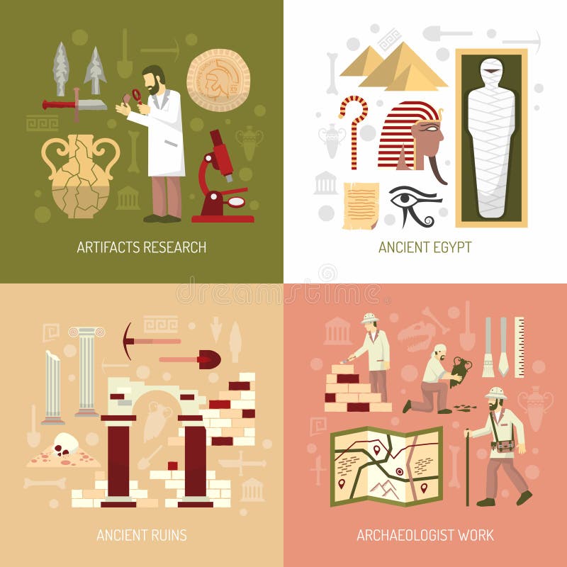 Archeology Infographics Illustration Stock Vector - Illustration of ...