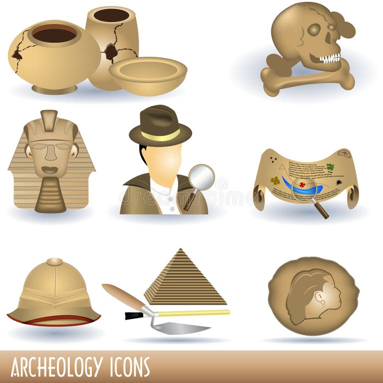 Archeology icons stock vector. Illustration of american - 15998084