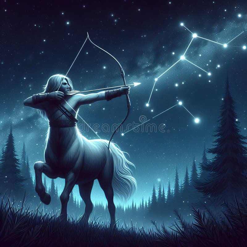 Archer Aiming at Constellation a Centaur Archer Aiming His Bow a Stock ...