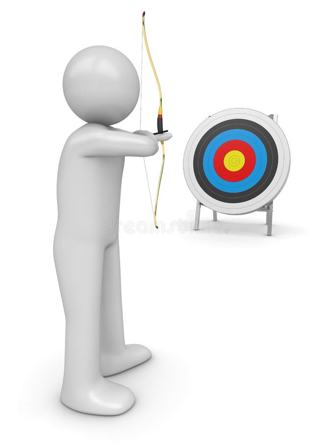 Archer aiming target stock illustration. Illustration of sportsman ...