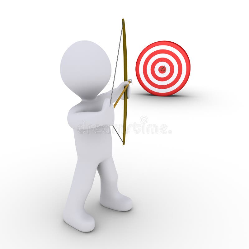Archer aiming at a target stock illustration. Illustration of aiming ...