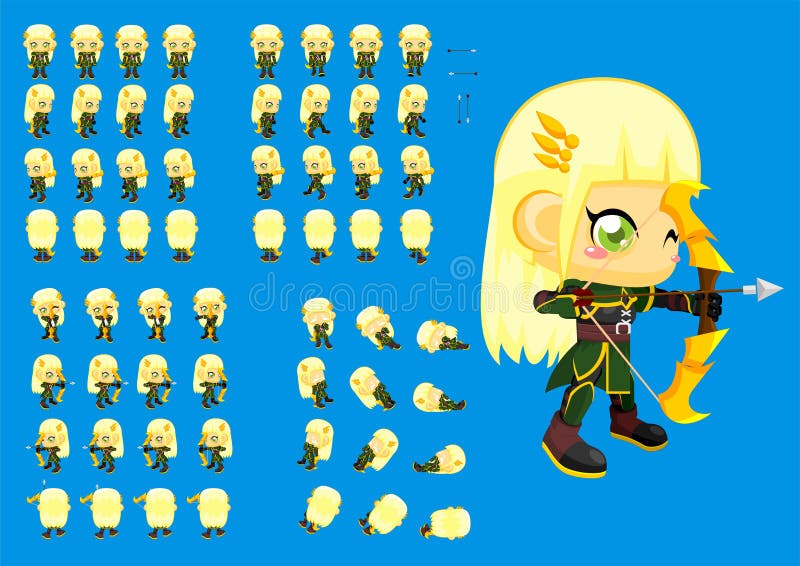 Archer Animado Character Sprites Ilustração do Vetor - Ilustração de ...
