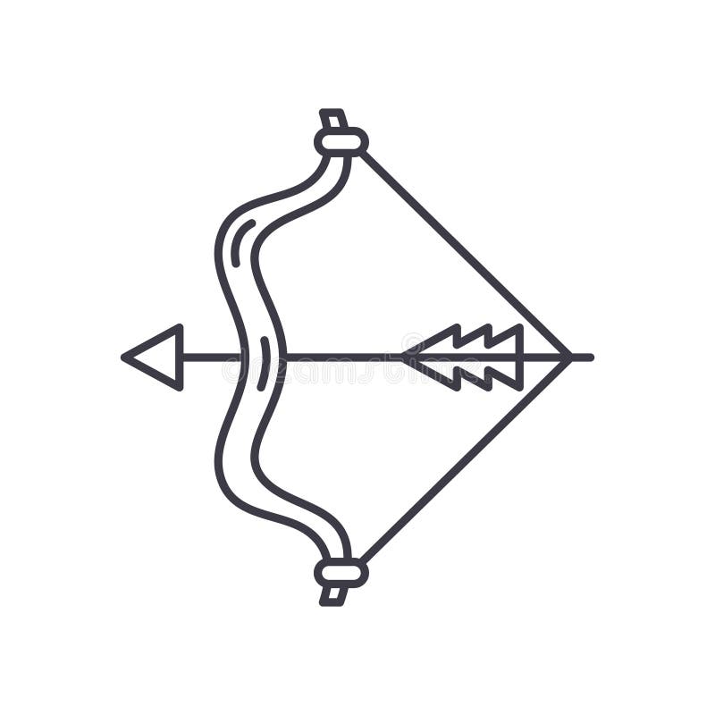 Archer Concept Icon, Linear Isolated Illustration, Thin Line Vector ...