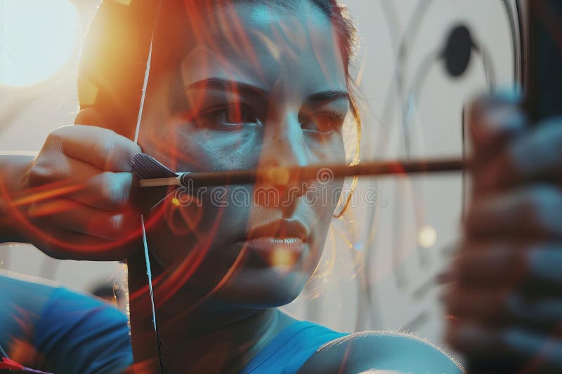 Archer Drawing the Bow Concept of Focus and Precision Close Up Olympic ...