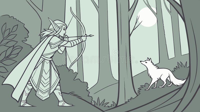 Archer in Forest, Medieval Fantasy and Skilled Hunter Character Vector ...