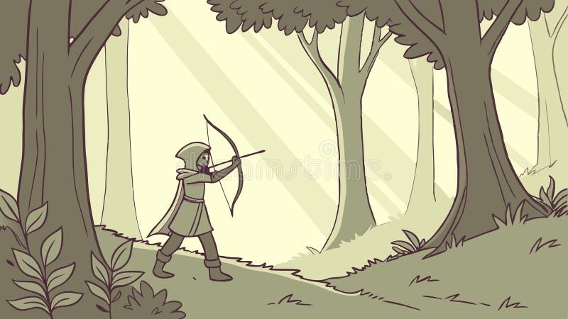 Archer in a Forest, Representing Focus, Skill, and Outdoor Adventure ...