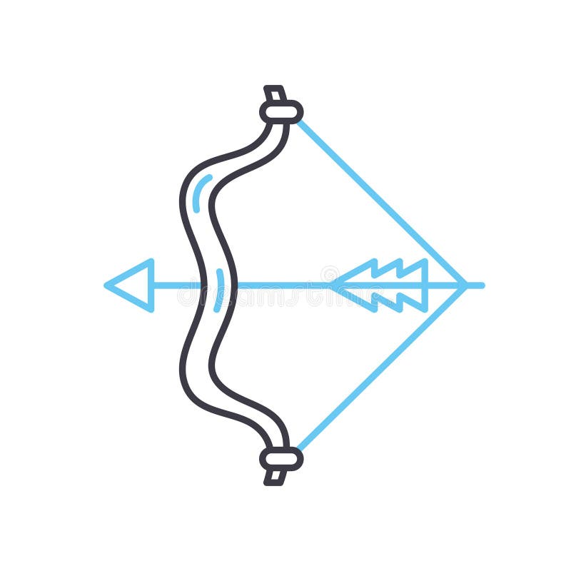 Archer Line Icon, Outline Symbol, Vector Illustration, Concept Sign ...