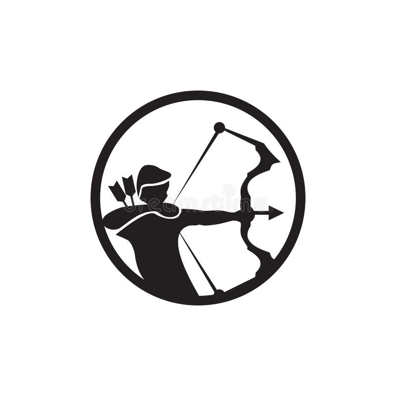 Archer Man Logo Design Template Stock Vector - Illustration of guard ...