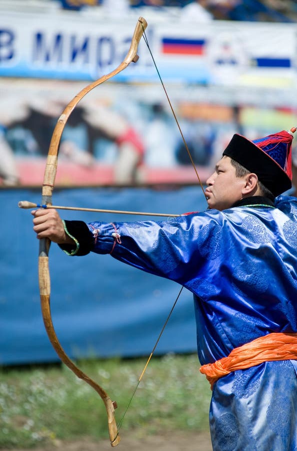 Archer mongolo fotografia editoriale. Immagine di naturalizzato - 15238782
