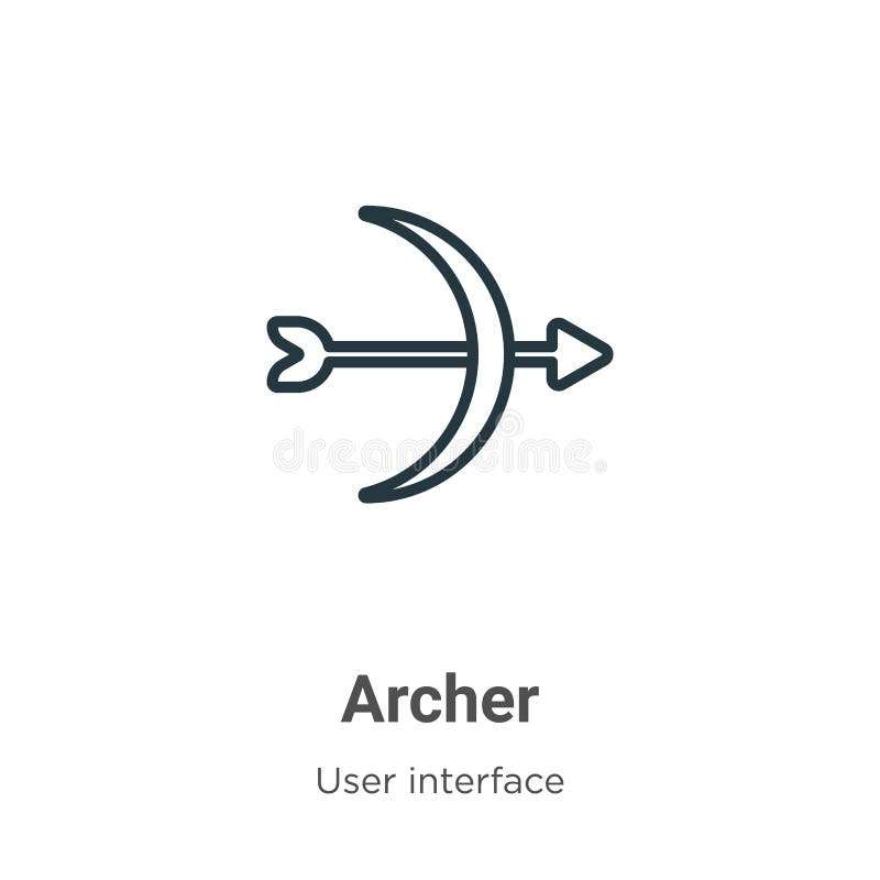 Archer Outline Vector Icon. Thin Line Black Archer Icon, Flat Vector ...