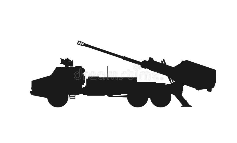 Howitzer Icon. Artillery System Symbol. Vector Image for Military Web ...