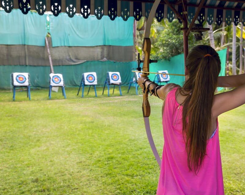 Female Archer Sport Target stock image. Image of field, target - 98053