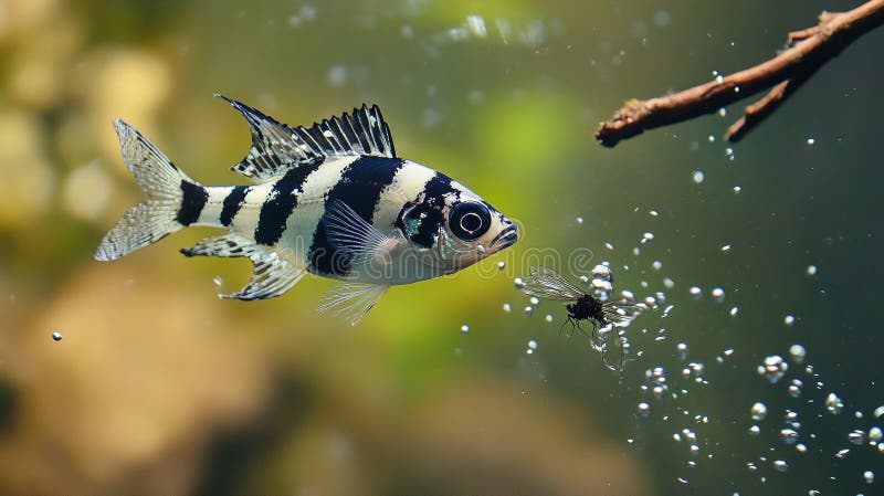An Archerfish Shooting a Precise Stream of Water Stock Illustration ...
